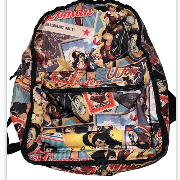 DC Comics | Bags | Dc Comics Bombshell Wonder Woman Reversible Backpack ...